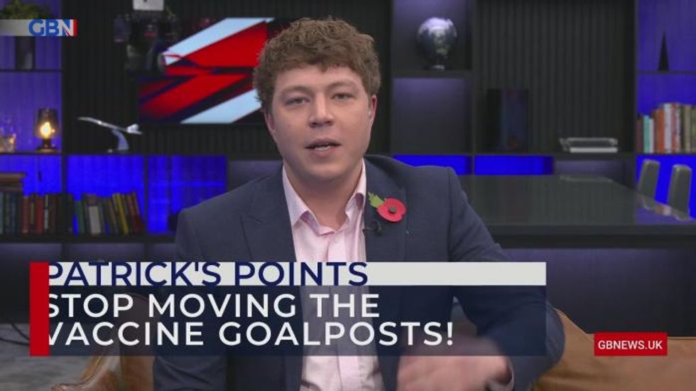 Patrick Christys: Government moving goalposts on vaccination Patrick Christys: Government moving goalposts on vaccination