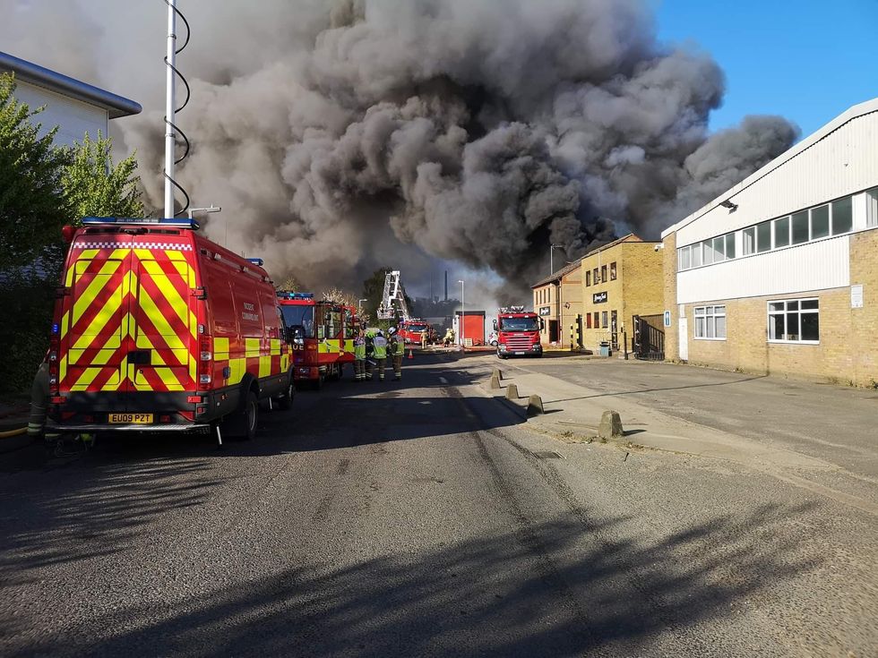 Smoke pours over Essex after fire breaks out at industrial site