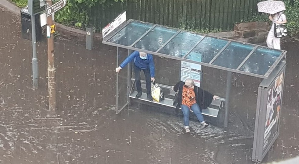 Edinburgh flooding: Trains halted and rain seeps into new shopping centre
