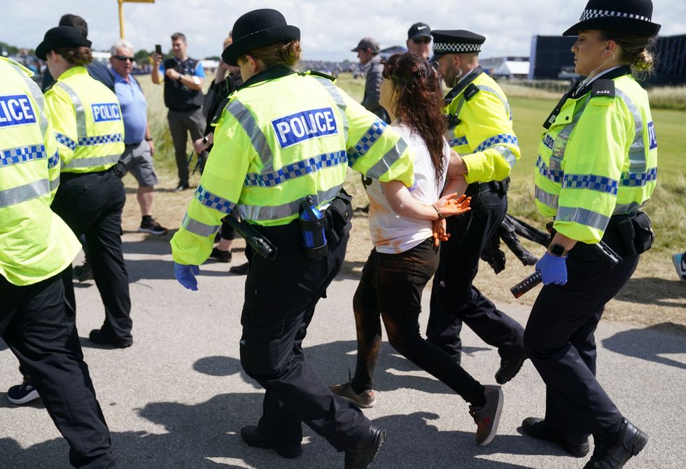 Just Stop Oil disrupt The Open with golf star Billy Horschel forced to ...