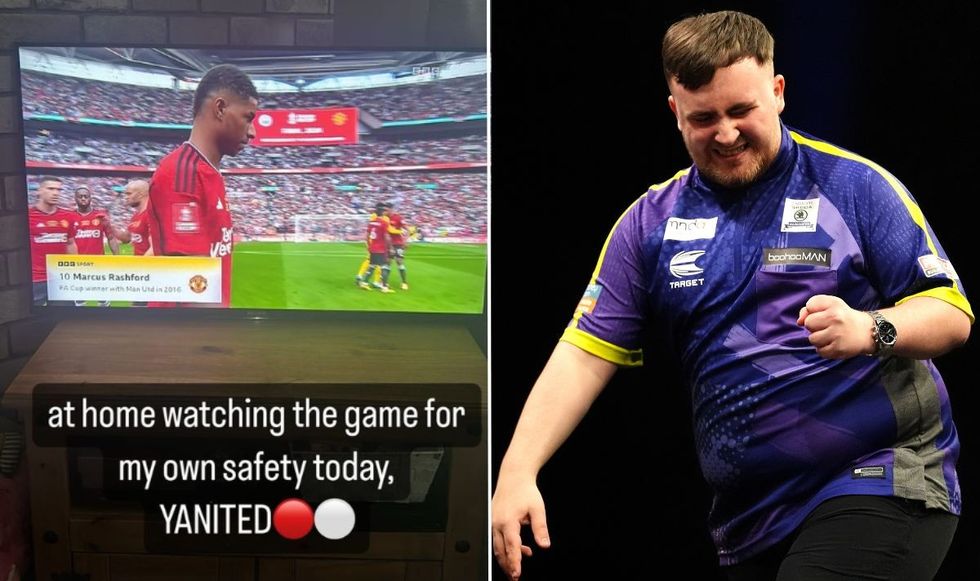 Luke Littler celebrates Man Utd's FA Cup win over Man City at home 'for ...