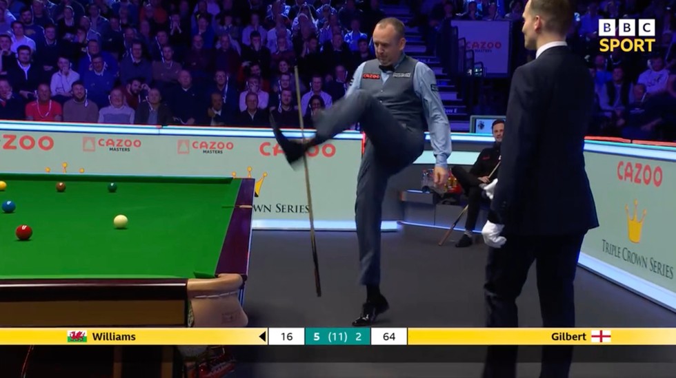 Mark Williams attacked by WASP during Masters snooker match