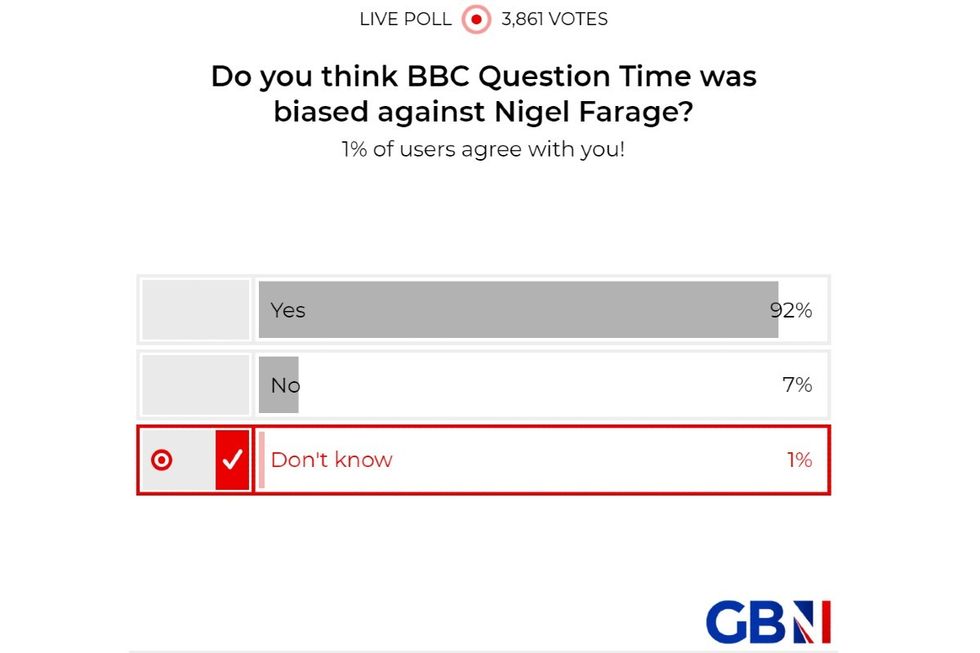 POLL: Do you think BBC Question Time was biased against Nigel Farage? YOUR VERDICT