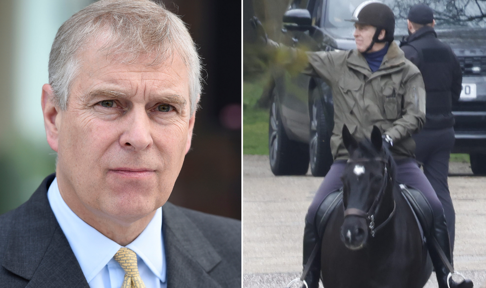 Prince Andrew narrowly avoids fall from horse at Royal Lodge amid bitter feud with King Charles