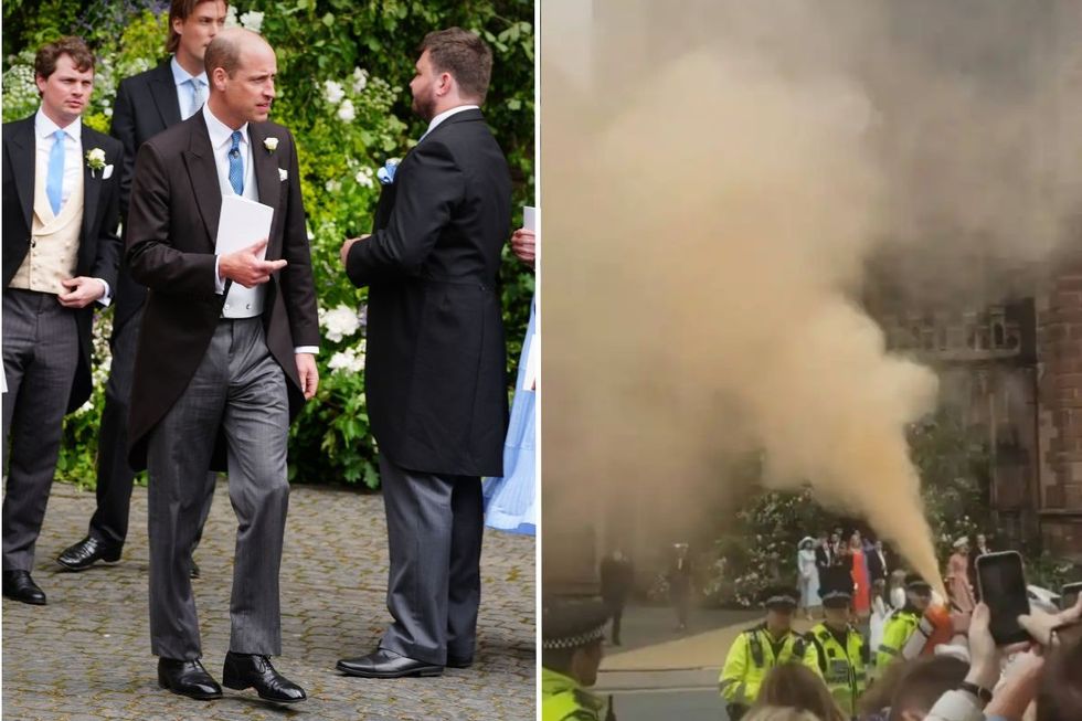 Prince William watches on as Just Stop Oil attempt to wreak havoc at Duke of Westminster's wedding