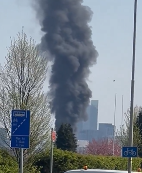 Manchester fire: Thick smoke seen for miles as firefighters rush to the ...